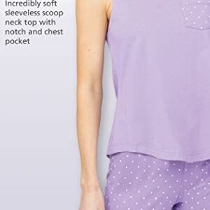 PajamaGram Summer Pajamas For Women - PJ Set For Women, Lavender Polka Dot, MD