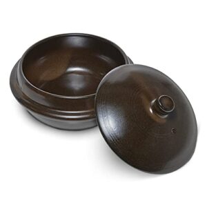 ttukbaegi pot with lid 뚝배기 korean pot ramen pot stone clay pots for cooking korean pot ceramic cooking pot korean stone pot korean bowl onggi kimchi pot (large 30oz) ttukbaegi pot with lid 뚝배기 claypot