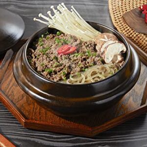 Ttukbaegi Pot With Lid 뚝배기 Korean Pot Ramen Pot Stone Clay Pots For Cooking Korean Pot Ceramic Cooking Pot Korean Stone Pot Korean Bowl Onggi Kimchi Pot (Large 30oz) Ttukbaegi Pot With Lid 뚝배기 Claypot