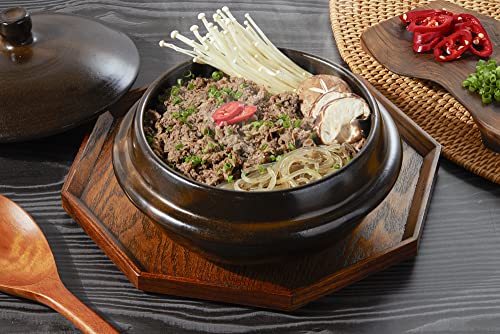 Ttukbaegi Pot With Lid 뚝배기 Korean Pot Ramen Pot Stone Clay Pots For Cooking Korean Pot Ceramic Cooking Pot Korean Stone Pot Korean Bowl Onggi Kimchi Pot (Large 30oz) Ttukbaegi Pot With Lid 뚝배기 Claypot