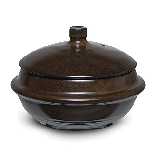 Ttukbaegi Pot With Lid 뚝배기 Korean Pot Ramen Pot Stone Clay Pots For Cooking Korean Pot Ceramic Cooking Pot Korean Stone Pot Korean Bowl Onggi Kimchi Pot (Large 30oz) Ttukbaegi Pot With Lid 뚝배기 Claypot