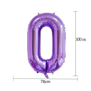 Purple 30 Number Balloon 40 inch Jumbo Foil Balloons with Detachable Crown Foil Prom Balloon for 30th Birthday Party Decoration 30 Wedding Anniversary Photos Props Supplies