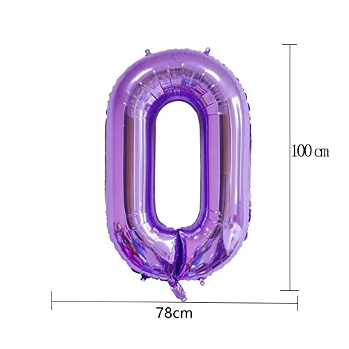 Purple 30 Number Balloon 40 inch Jumbo Foil Balloons with Detachable Crown Foil Prom Balloon for 30th Birthday Party Decoration 30 Wedding Anniversary Photos Props Supplies