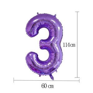 Purple 30 Number Balloon 40 inch Jumbo Foil Balloons with Detachable Crown Foil Prom Balloon for 30th Birthday Party Decoration 30 Wedding Anniversary Photos Props Supplies