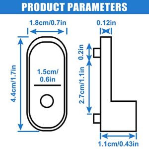 6Pcs Oval Closet Rod End Supports 15mm x 30mm, Wardrobe Bracket Metal Rod Holders, Heavy-Duty Closet Pole Socket with Rear Facing 6.5mm Pins