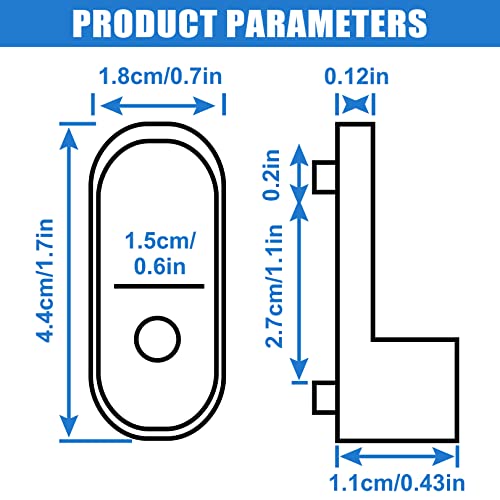 6Pcs Oval Closet Rod End Supports 15mm x 30mm, Wardrobe Bracket Metal Rod Holders, Heavy-Duty Closet Pole Socket with Rear Facing 6.5mm Pins