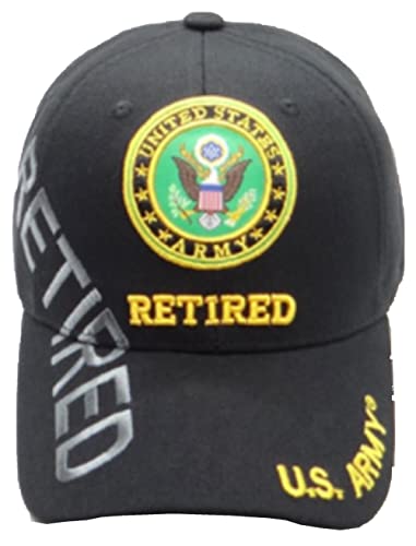 First Military Choice Army Emblem Retired Shadow on Side Baseball Cap, Black