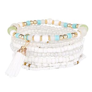 iYours 6 sets Bohemian Multilayer tassels bracelet Handmade Wrap Bracelets Bangle Jewelry Bracelets for Women (6PCS-A)