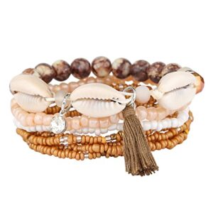 iYours 6 sets Bohemian Multilayer tassels bracelet Handmade Wrap Bracelets Bangle Jewelry Bracelets for Women (6PCS-A)