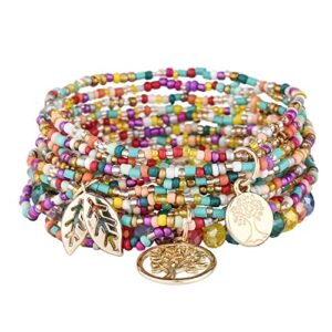 iYours 6 sets Bohemian Multilayer tassels bracelet Handmade Wrap Bracelets Bangle Jewelry Bracelets for Women (6PCS-A)