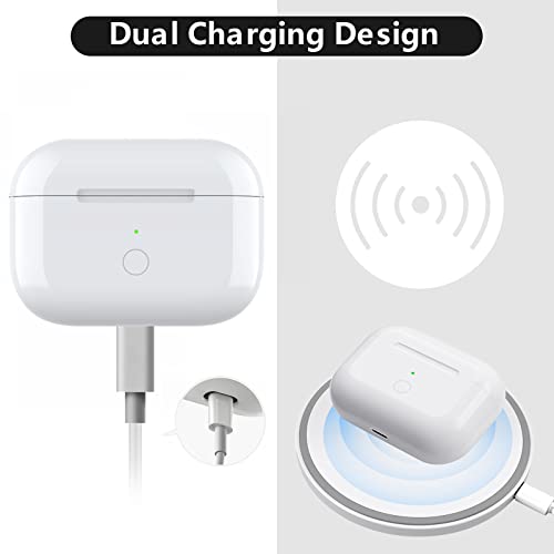 Charging Case Replacement Compatible with Air Pod Pro - Wireless Air Pod Pro Charging Case Only Wired & Wireless Charger Case with Bluetooth Pairing Sync Button, No Earbuds