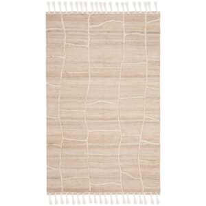 safavieh natural fiber collection accent rug - 4' x 6', natural, handmade farmhouse rustic braided tassel jute, ideal for high traffic areas in entryway, living room, bedroom (nf105b)