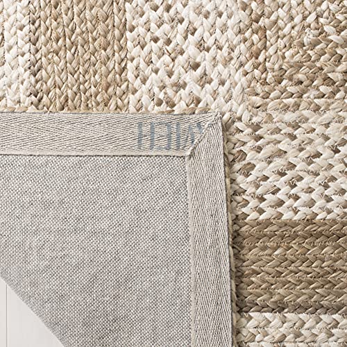 Safavieh Natural Fiber Collection Accent Rug - 2'6" x 4', Grey & Ivory, Handmade Farmhouse Boho Coastal Rustic Braided Jute, Ideal for High Traffic Areas in Entryway, Living Room, Bedroom (NF884F)