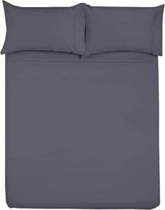 rv three quarter 48" x 75" sheets for rv 3/4 full bunk sheet set for rv camper - rv sheets - 4 piece bed set for campers 8-12 deep fitted sheet luxury soft (dark grey - 3/4 full bunk - 48” x 75”)