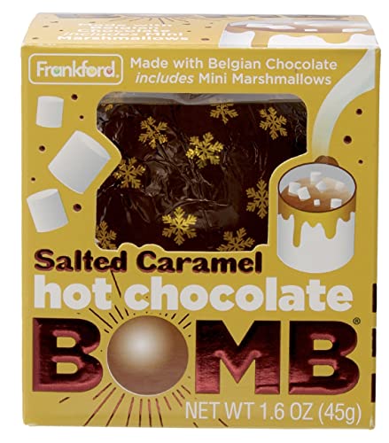 Frankford Salted Caramel Hot Chocolate BOMB, Pack of 6, Individually wrapped, Melting Milk Chocolate Ball with mini Marshmallows Inside, 1.6 ounce, Easter Basket Stuffer