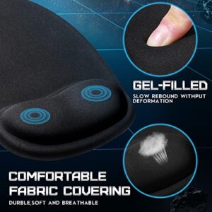 9 Pack Mouse Pad Ergonomic Mouse Pad with Gel Wrist Rest Support Memory Foam Mouse Pad Non Slip PU Base Pain Relief Mousepad for Computer Laptop Home Office Travel