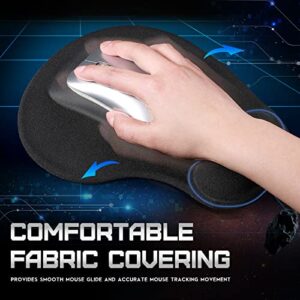 9 Pack Mouse Pad Ergonomic Mouse Pad with Gel Wrist Rest Support Memory Foam Mouse Pad Non Slip PU Base Pain Relief Mousepad for Computer Laptop Home Office Travel