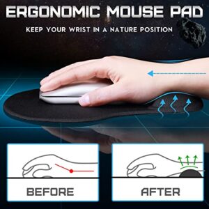 9 Pack Mouse Pad Ergonomic Mouse Pad with Gel Wrist Rest Support Memory Foam Mouse Pad Non Slip PU Base Pain Relief Mousepad for Computer Laptop Home Office Travel