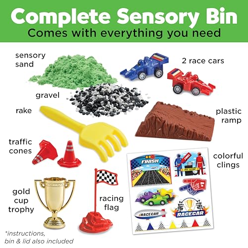 Creativity for Kids Sensory Bin: Race Track - Fine Motor Skills Toys for Kids, Pretend Play Preschool Toys for Toddlers Ages 3+