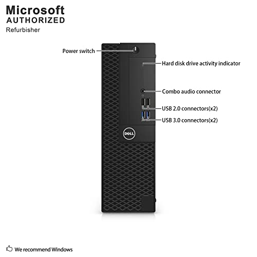 Dell Optiplex 3050 SFF Desktop Computer PC, Intel Quad Core i5-6500 up to 3.6GHz, 16GB DDR4, 256GB SSD, WiFi, 4K Support, DP, HDMI,Windows 10 Pro 64 Bit English/Spanish/French(Renewed)