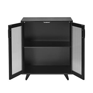 Panana Kitchen Buffet Server Table Accent Sideboard Cupboard Server Buffet Console Table with Doors Cabinet(27inch, Black)