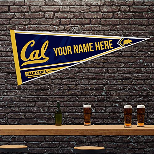 Rico Industries NCAA Cal Berkeley Golden Bears Personalized - Custom 12" x 30" Soft Felt Pennant - EZ to Hang