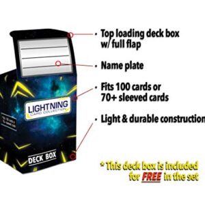 Lightning Card Collection Electric Collection - 50 Assorted Cards Plus 5 Rare Electric and 1 Electric Ultra-Rare Card with LCC Box Compatible with Pokemon Cards