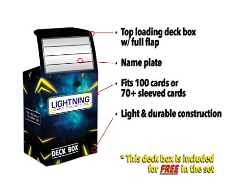 Lightning Card Collection Electric Collection - 50 Assorted Cards Plus 5 Rare Electric and 1 Electric Ultra-Rare Card with LCC Box Compatible with Pokemon Cards