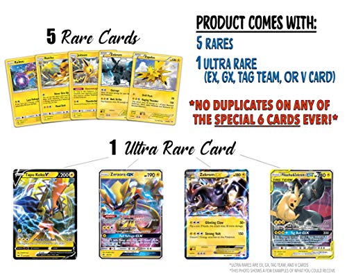 Lightning Card Collection Electric Collection - 50 Assorted Cards Plus 5 Rare Electric and 1 Electric Ultra-Rare Card with LCC Box Compatible with Pokemon Cards