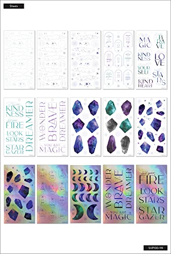 The Happy Planner Sticker Pack for Calendars, Journals and Projects –Multi-Color, Easy Peel – Scrapbook Accessories – Stargazer Theme – 30 Sheets, 567 Stickers Total