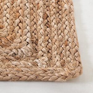 Hand MadeFarmhouse Jute Area Border Rectangular Braided Flooring by SANWARIYA Rugs. (4' x 6' Feet)