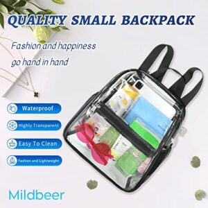 Mildbeer Mini Clear Backpack Stadium Approved 12x12x6 Clear Stadium Bag, Clear Bags for Concerts, Clear Festival Bag