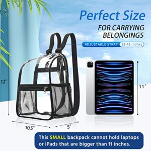 Mildbeer Mini Clear Backpack Stadium Approved 12x12x6 Clear Stadium Bag, Clear Bags for Concerts, Clear Festival Bag