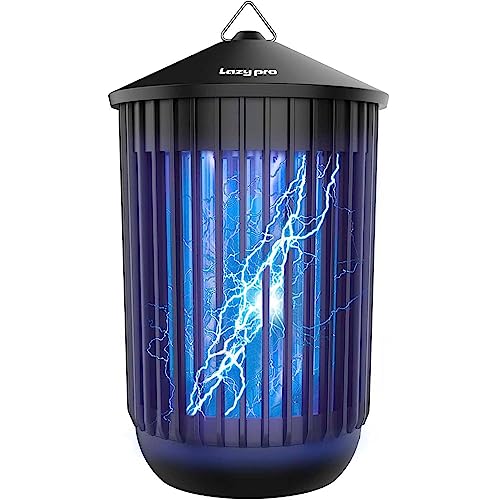 [2 in 1] Bug Zapper + Attractant - Effective 4800V Mosquito Killer - Electric Insect Fly Trap, Waterproof Indoor & Outdoor - Bright Light Bulb Lamp for Backyard, Patio, Home, Plug-in