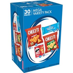 kellogg's mega variety pack (mvp) snacks, lunch snacks, office and kids snacks, variety pack, 30.1oz box (30 snacks)