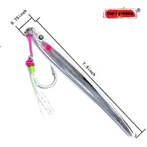 Capt Jay Fishing Saltwater jigs Speed Jigging Slow Jigging Pitching Lures,Vertical Jigging Artificial Lures Jigging Lure Fishing jigs- 3D (120g Silver, 120g)