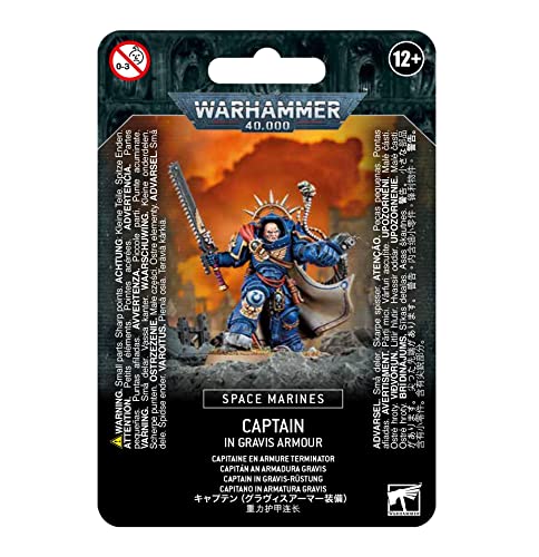 Games Workshop 48-70 Warhammer 40k - Space Marine Primaris Captain in Gravis Armour, Black