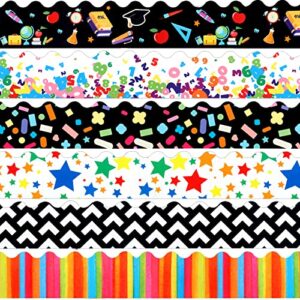 71 feet classroom bulletin board borders confetti border school decor inspirational quotes bulletin board supplies scalloped bulletin board trim for office school decor, 6 styles, 72 packs (cute)