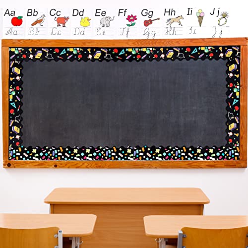 71 Feet Classroom Bulletin Board Borders Confetti Border School Decor Inspirational Quotes Bulletin Board Supplies Scalloped Bulletin Board Trim for Office School Decor, 6 Styles, 72 Packs (Cute)