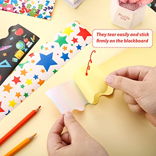 71 Feet Classroom Bulletin Board Borders Confetti Border School Decor Inspirational Quotes Bulletin Board Supplies Scalloped Bulletin Board Trim for Office School Decor, 6 Styles, 72 Packs (Cute)