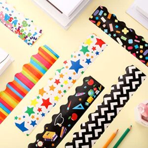 71 Feet Classroom Bulletin Board Borders Confetti Border School Decor Inspirational Quotes Bulletin Board Supplies Scalloped Bulletin Board Trim for Office School Decor, 6 Styles, 72 Packs (Cute)