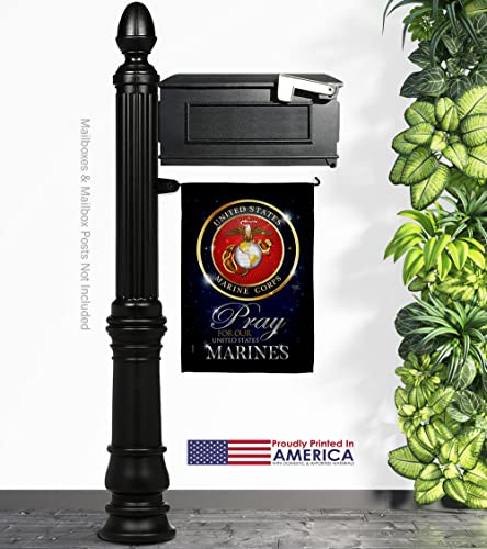 Breeze Decor Pray United Garden Flag Set Mailbox Hanger Armed Forces Marine Corps USMC Semper Fi State American Military Veteran Retire Official House Yard Gift Double-Sided, Made in USA