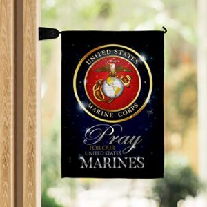 Breeze Decor Pray United Garden Flag Set Mailbox Hanger Armed Forces Marine Corps USMC Semper Fi State American Military Veteran Retire Official House Yard Gift Double-Sided, Made in USA