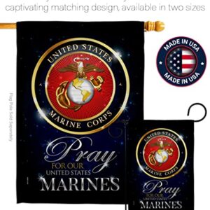 Breeze Decor Pray United Garden Flag Set Mailbox Hanger Armed Forces Marine Corps USMC Semper Fi State American Military Veteran Retire Official House Yard Gift Double-Sided, Made in USA