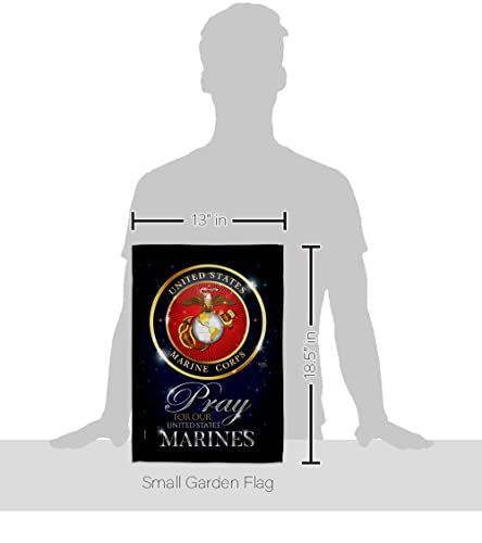 Breeze Decor Pray United Garden Flag Set Mailbox Hanger Armed Forces Marine Corps USMC Semper Fi State American Military Veteran Retire Official House Yard Gift Double-Sided, Made in USA