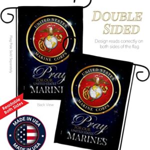 Breeze Decor Pray United Garden Flag Set Mailbox Hanger Armed Forces Marine Corps USMC Semper Fi State American Military Veteran Retire Official House Yard Gift Double-Sided, Made in USA