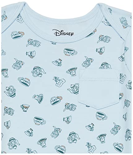 Amazon Essentials Disney | Marvel | Star Wars | Princess Baby Girls' Cotton Coveralls, Pack of 3, Alice Tea Party, 0-3 Months