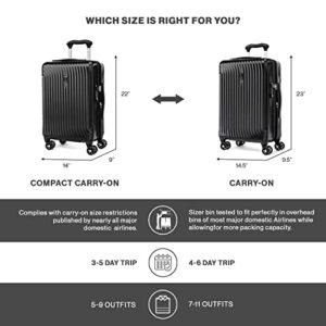 Travelpro Maxlite Air Hardside Expandable Luggage, 8 Spinner Wheels, Lightweight Hard Shell Polycarbonate, Black, Carry-On 21-Inch