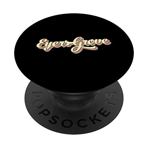 Eyers Grove TShirt Retro Art Baseball Font Vintage PopSockets Swappable PopGrip