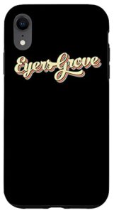 iphone xr eyers grove tshirt retro art baseball font vintage case